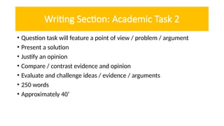 IELTS Exam outline structure for test preparation | PPTX