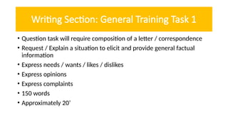 IELTS Exam outline structure for test preparation | PPTX