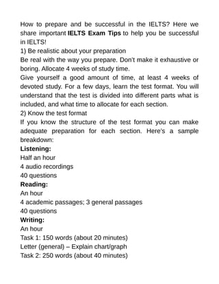 Ielts exam tips to become successful | PDF