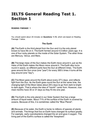 Ielts general reading test 1 | DOCX