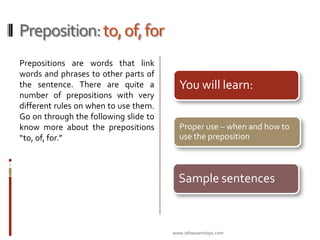 IELTS Grammar - Prepositions | PPTX
