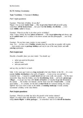 Ielts holiday vocabulary.1 | DOCX
