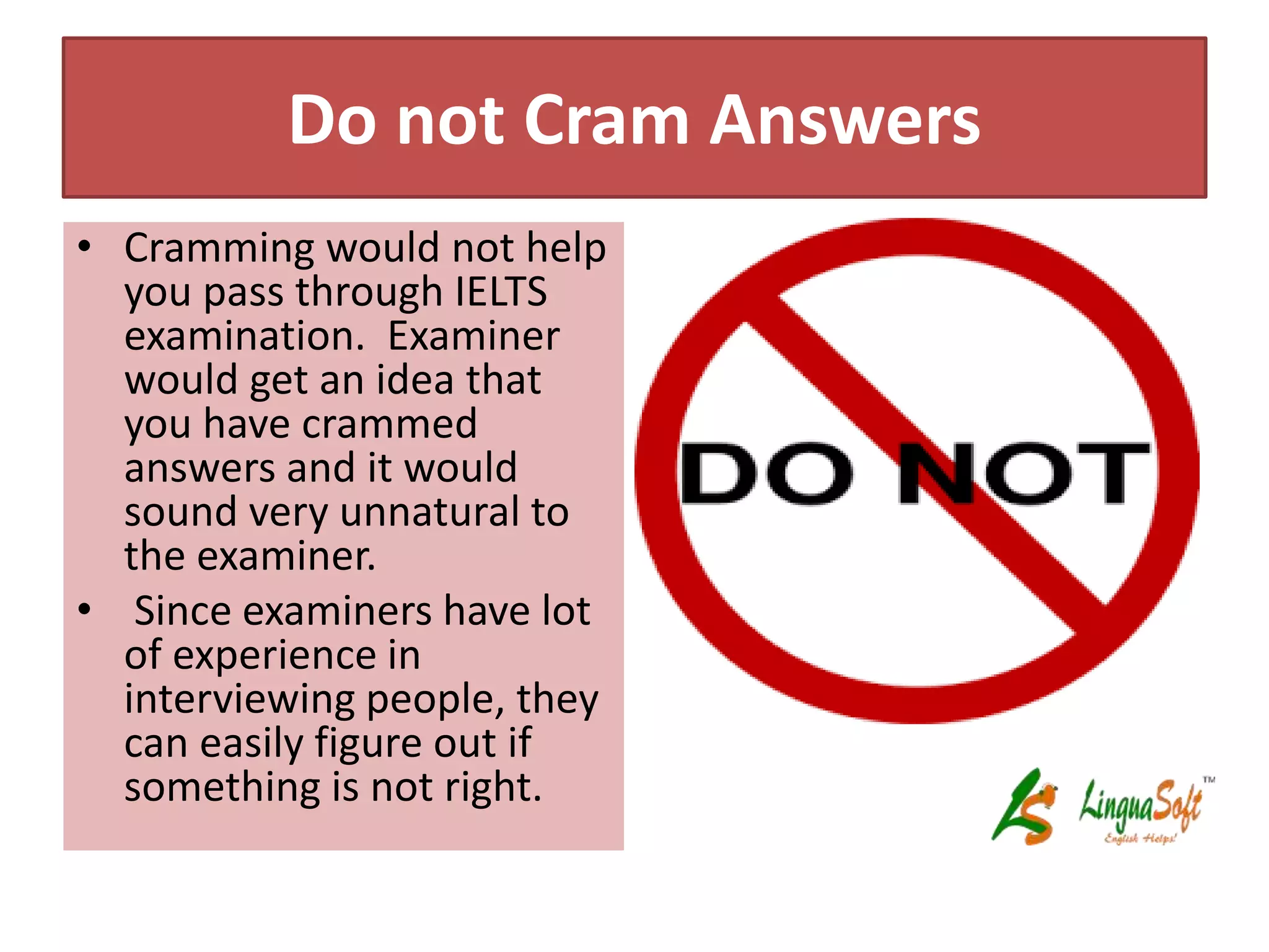 Ielts interview (speaking) tips | PPTX