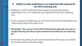 IELTS Listening - Form Completion - Introduction - Useful Tips | PPTX