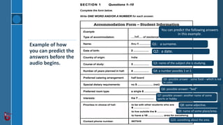 IELTS Listening - Form Completion - Introduction - Useful Tips | PPTX