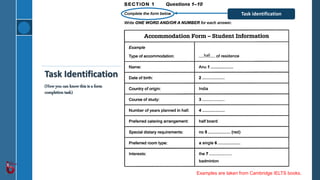 IELTS Listening - Form Completion - Introduction - Useful Tips | PPTX