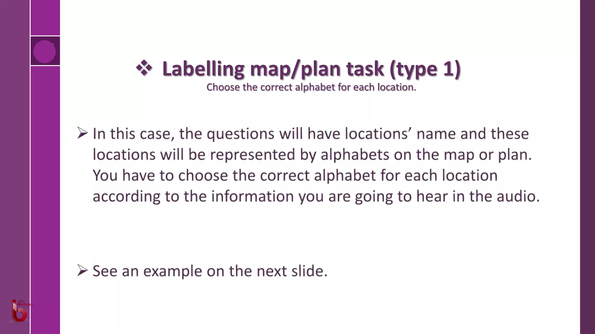 IELTS Listening - Map-Plan Labelling - Introduction - Useful Tips | PPTX