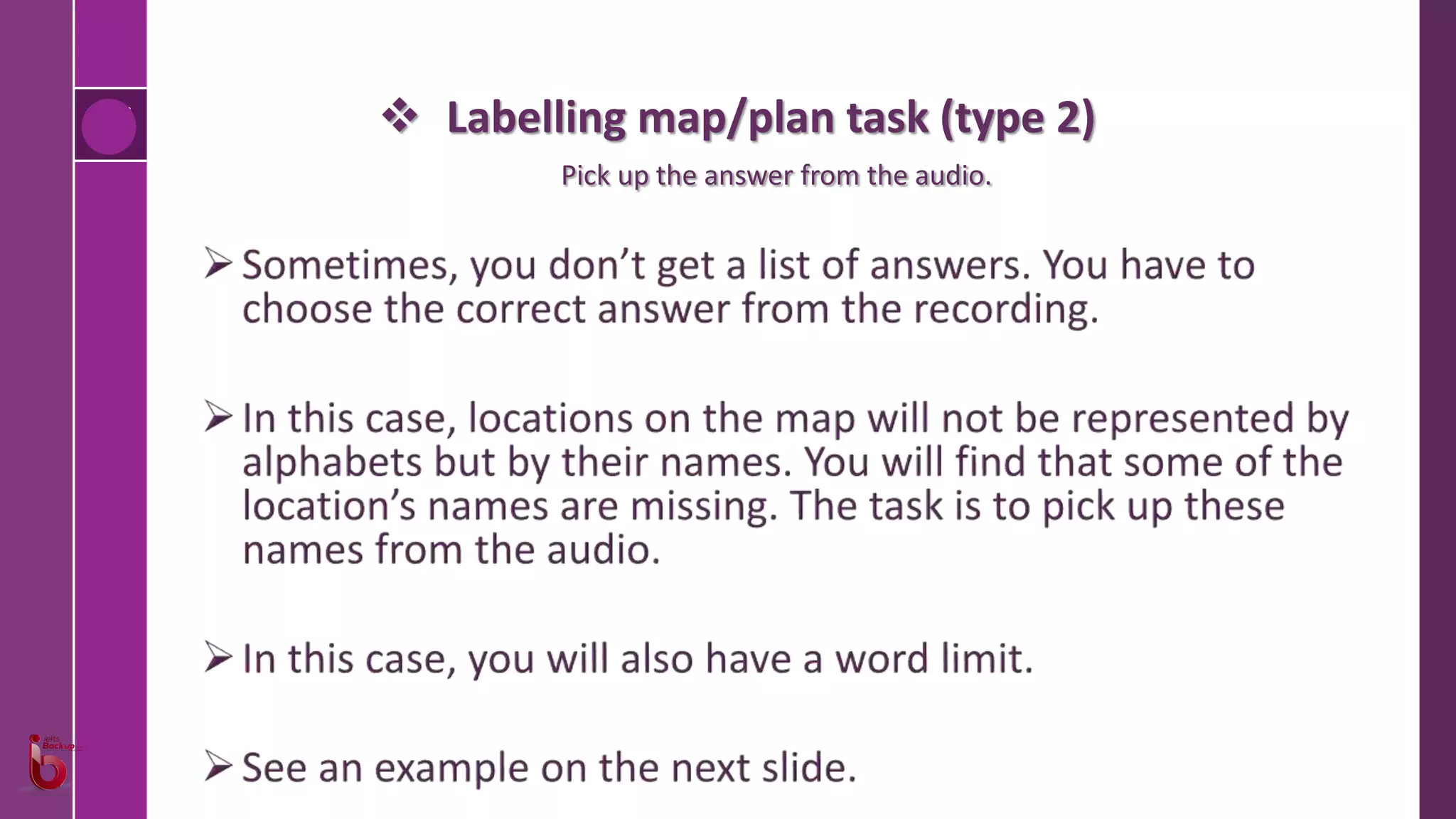 IELTS Listening - Map-Plan Labelling - Introduction - Useful Tips | PPTX