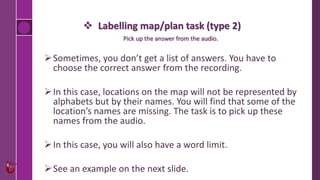 IELTS Listening - Map-Plan Labelling - Introduction - Useful Tips | PPTX