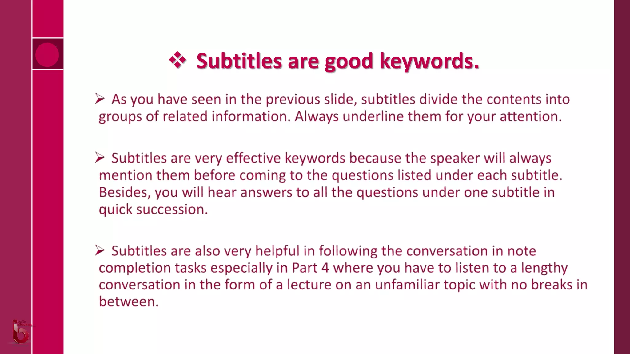 IELTS Listening - Note Completion - Introduction - Useful Tips | PPTX