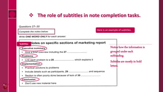 IELTS Listening - Note Completion - Introduction - Useful Tips | PPTX