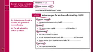 IELTS Listening - Note Completion - Introduction - Useful Tips | PPTX