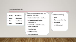 IELTS listening map, preposition used to display location and direction ...
