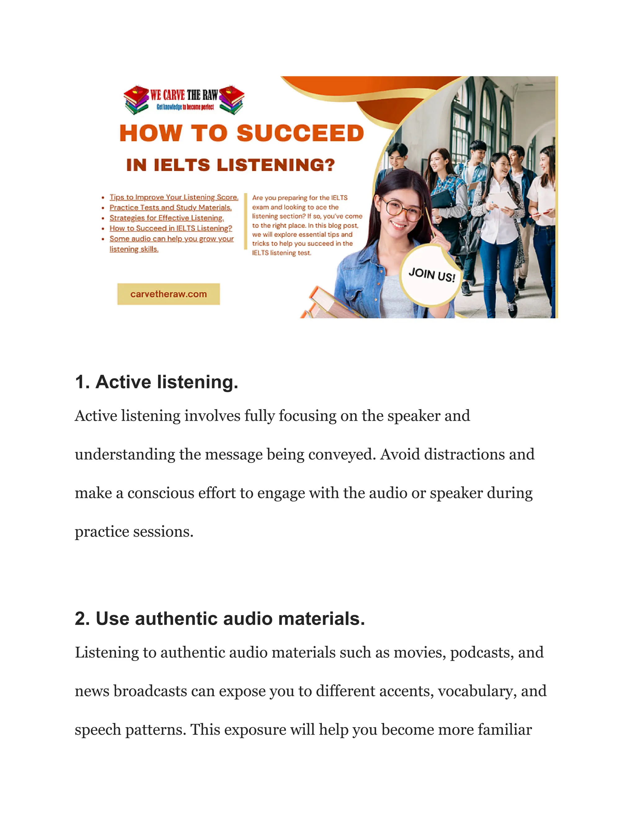 How to Improve Your Listening Skills for the IELTS Exam. | PDF