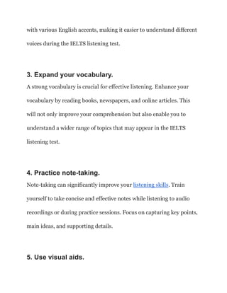 How to Improve Your Listening Skills for the IELTS Exam. | PDF