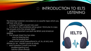 Ielts listening presentation | PDF