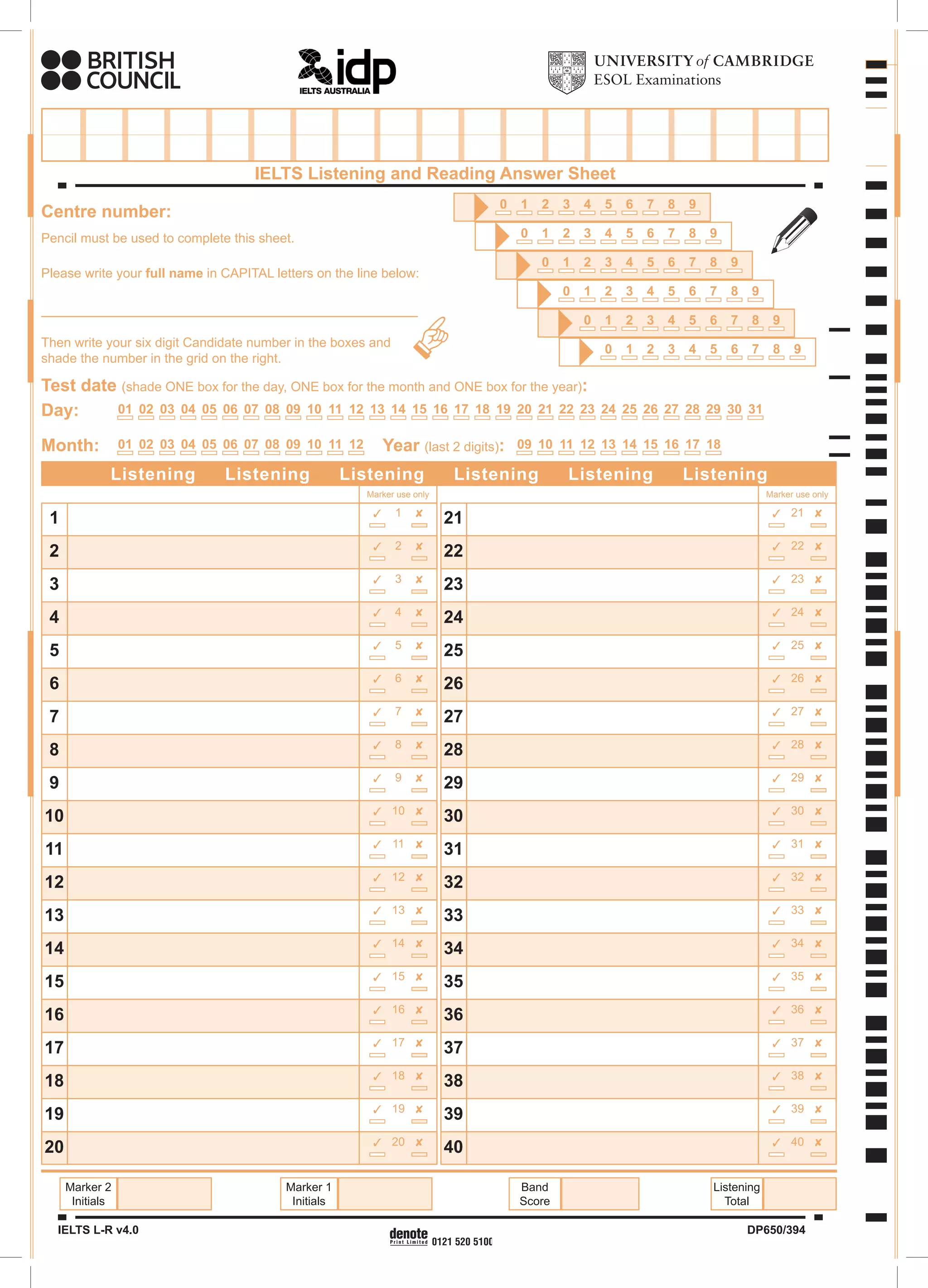 Ielts listening reading_writing-(answer_sheets)-aio | PDF