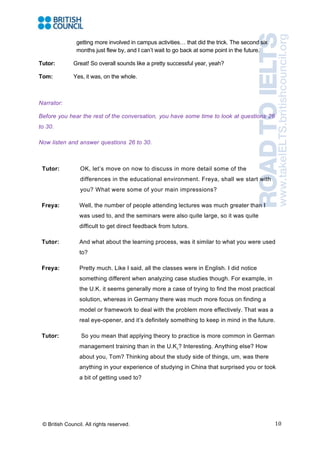 Ielts mock answer key | PDF