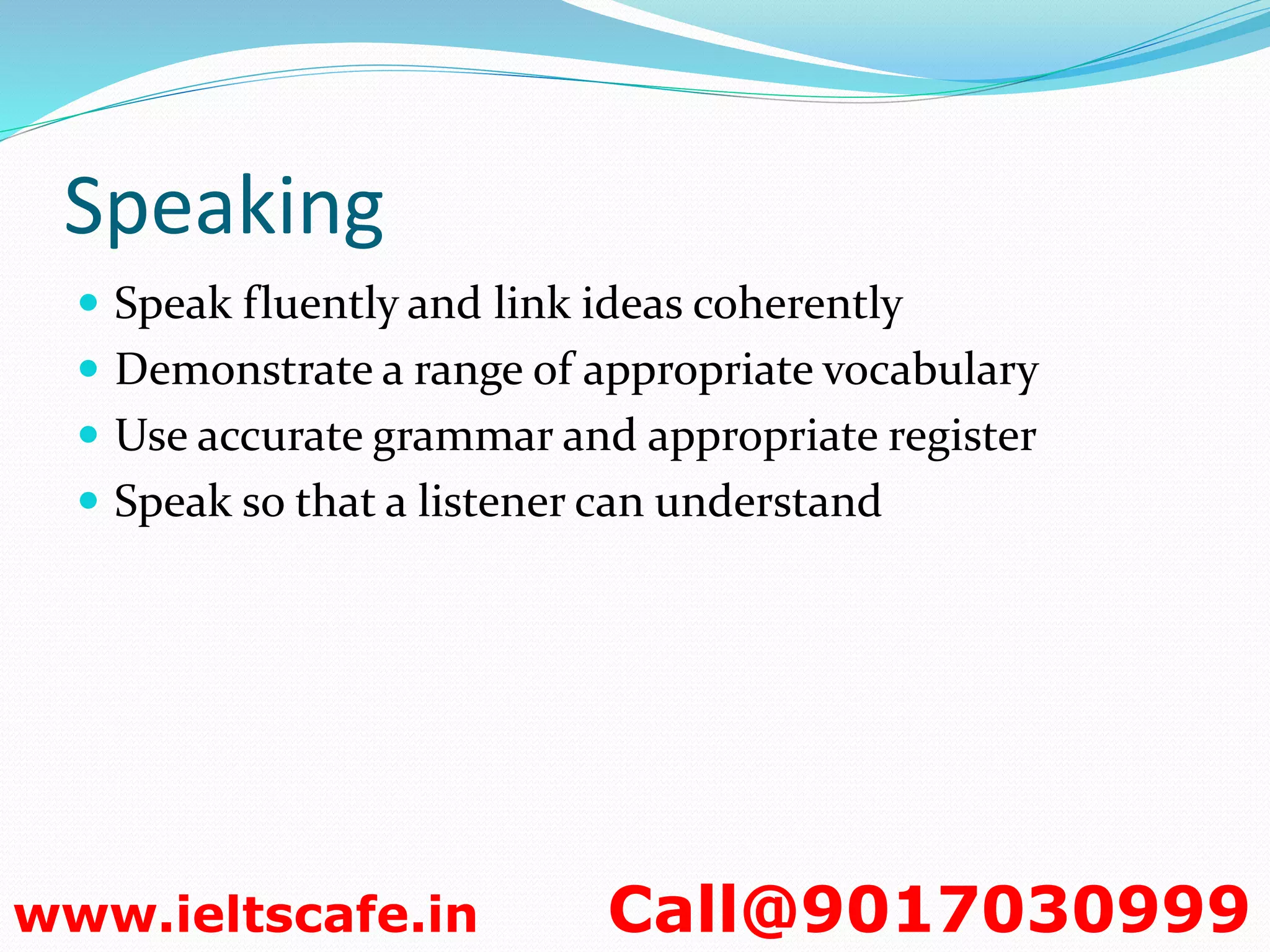 IELTS Coaching in Ambala-A Brief Overview of IELTS Exam | PPTX