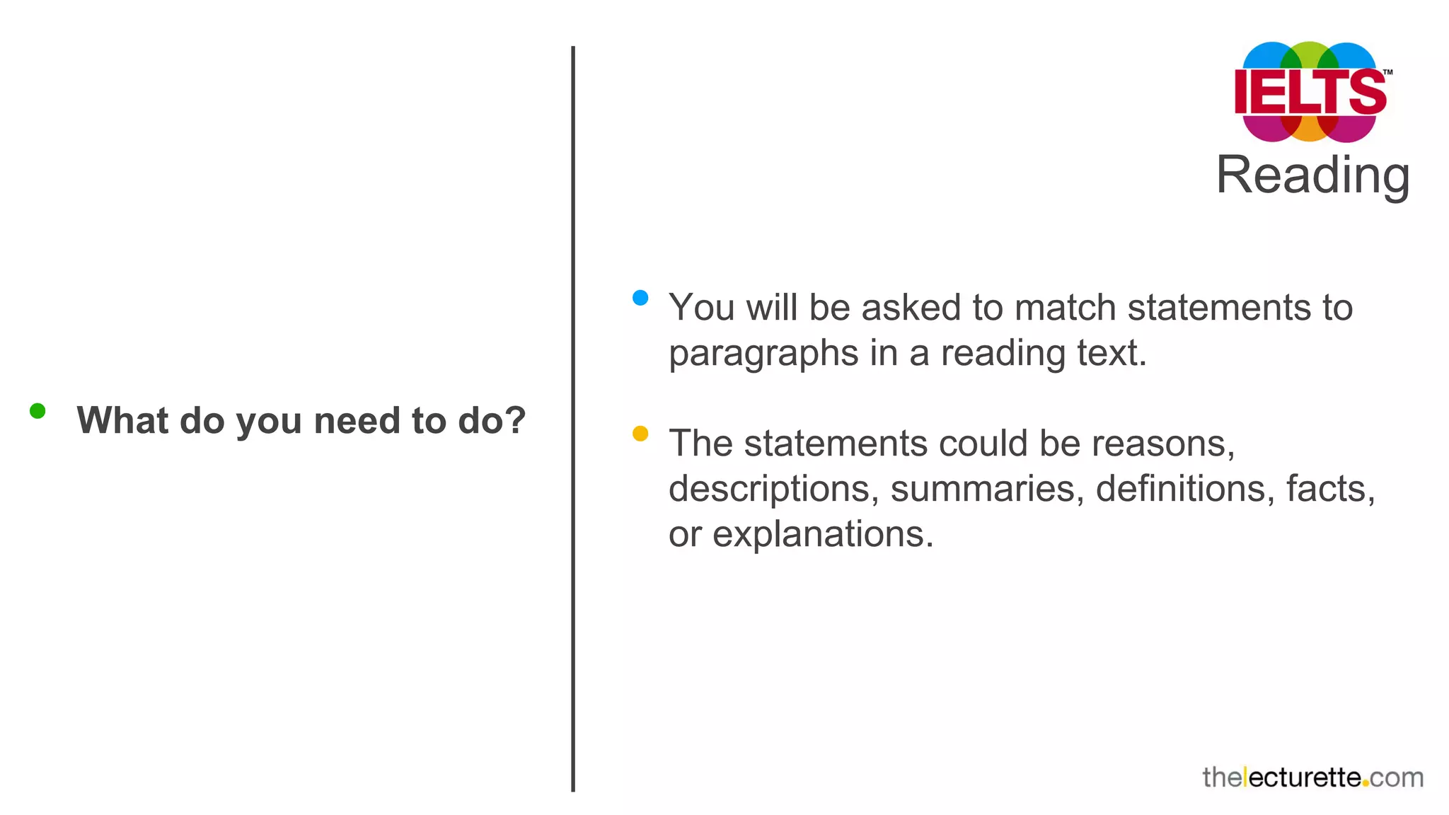 IELTS Reading: Matching Information | PPTX