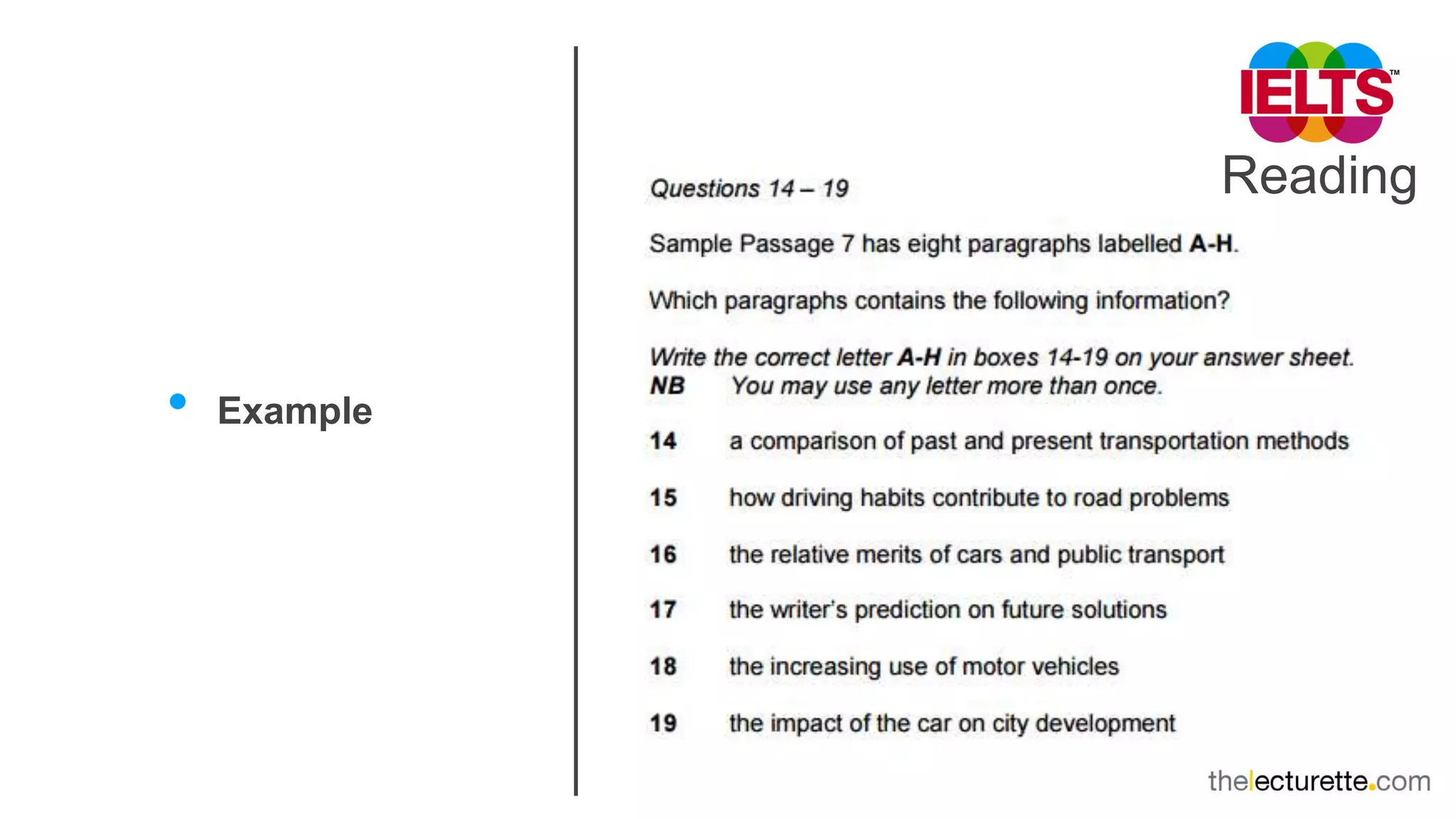 IELTS Reading: Matching Information | PPTX