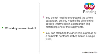 IELTS Reading: Matching Information | PPTX