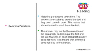 IELTS Reading: Matching Information | PPTX