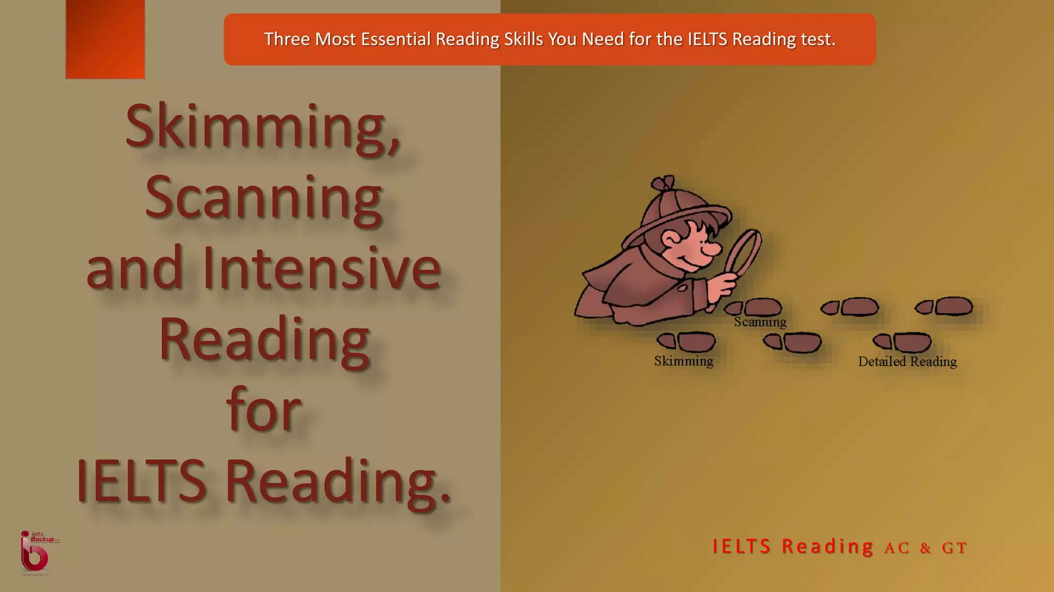 IELTS Reading - Skimming, Scanning and Intensive Reading | PPTX