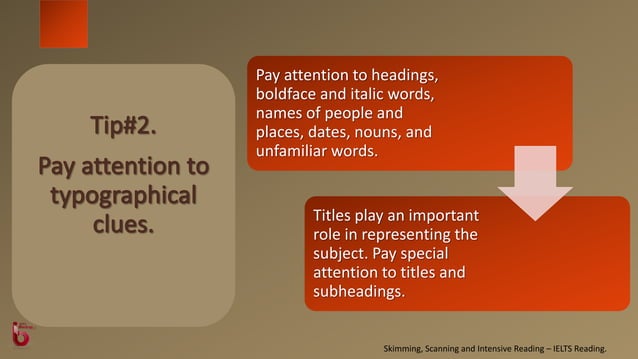 IELTS Reading - Skimming, Scanning and Intensive Reading | PPTX