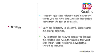 IELTS Reading: Summary Completion | PPTX