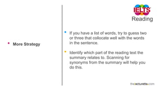 IELTS Reading: Summary Completion | PPTX
