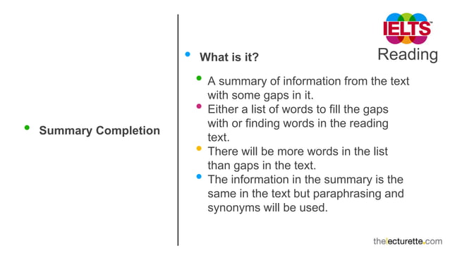 IELTS Reading: Summary Completion | PPTX | Internet for Beginners ...
