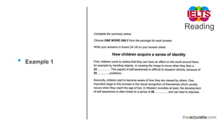 IELTS Reading: Summary Completion | PPTX