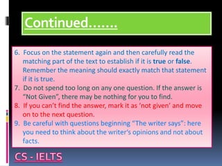 Ielts reading true, false, not given | PPTX