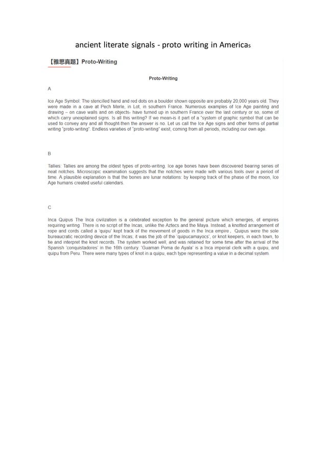 Ielts reading ancient literate signals proto writing in americas 2014 ...