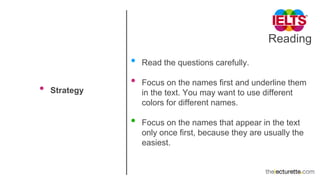 IELTS Reading: Matching Features | PPTX | Internet for Beginners | Internet