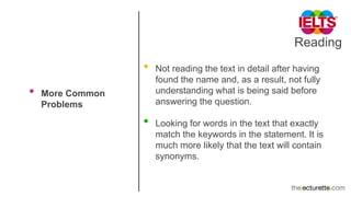 IELTS Reading: Matching Features | PPTX | Internet for Beginners | Internet