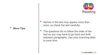 IELTS Reading: Matching Features | PPTX | Internet for Beginners | Internet