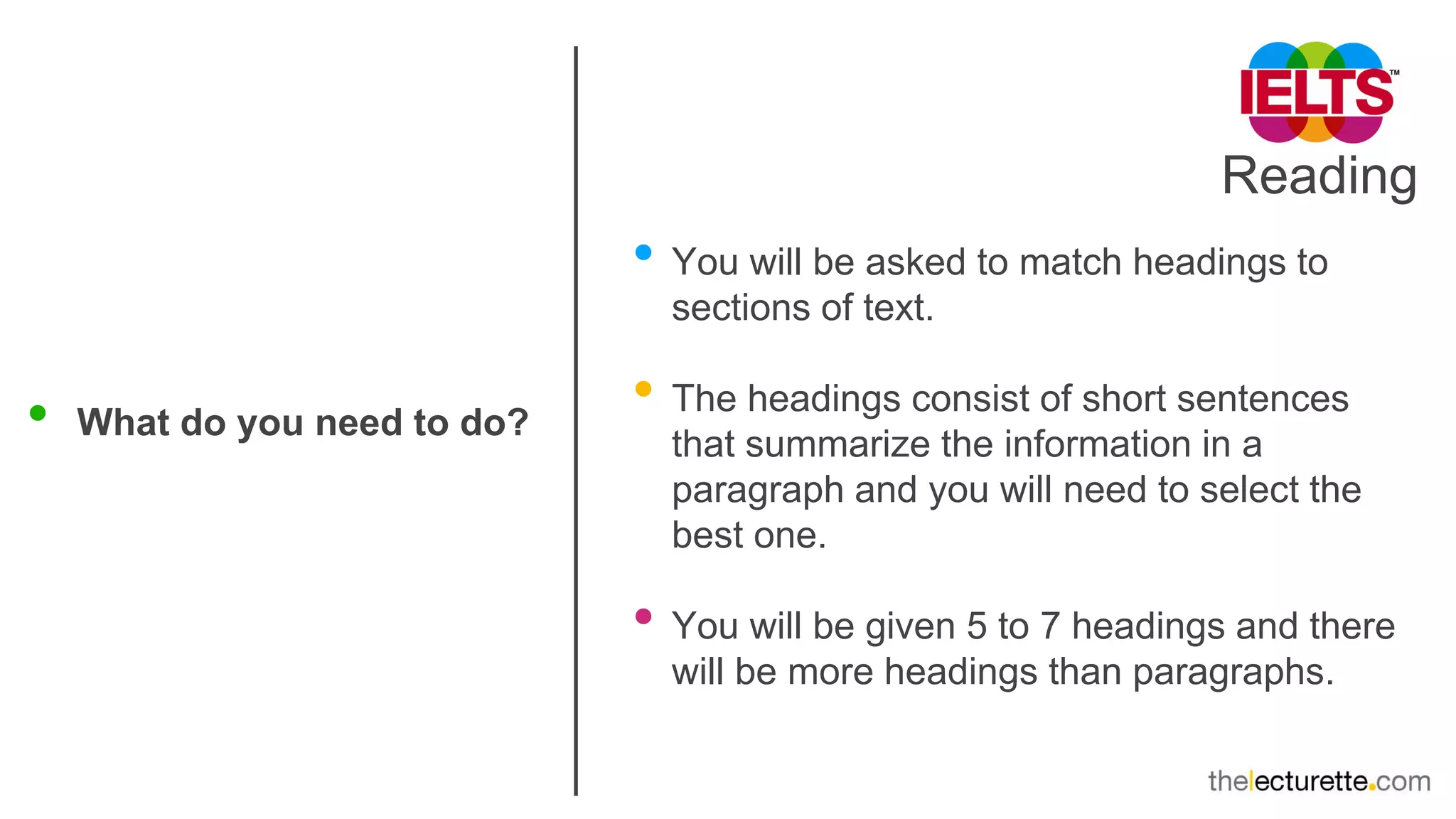 IELTS Reading: Matching Headings | PPTX