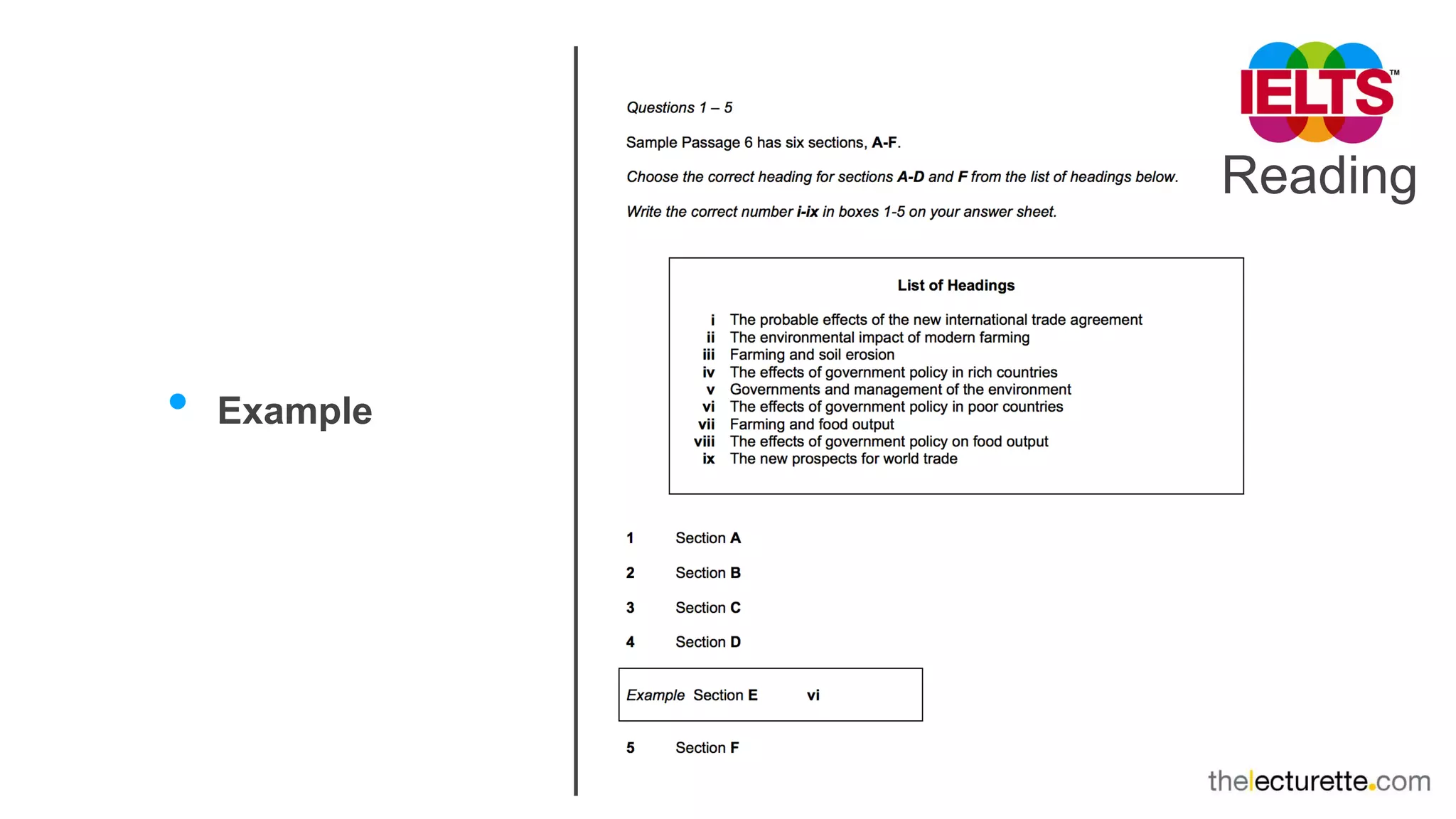 IELTS Reading: Matching Headings | PPTX