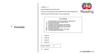 IELTS Reading: Matching Headings | PPTX