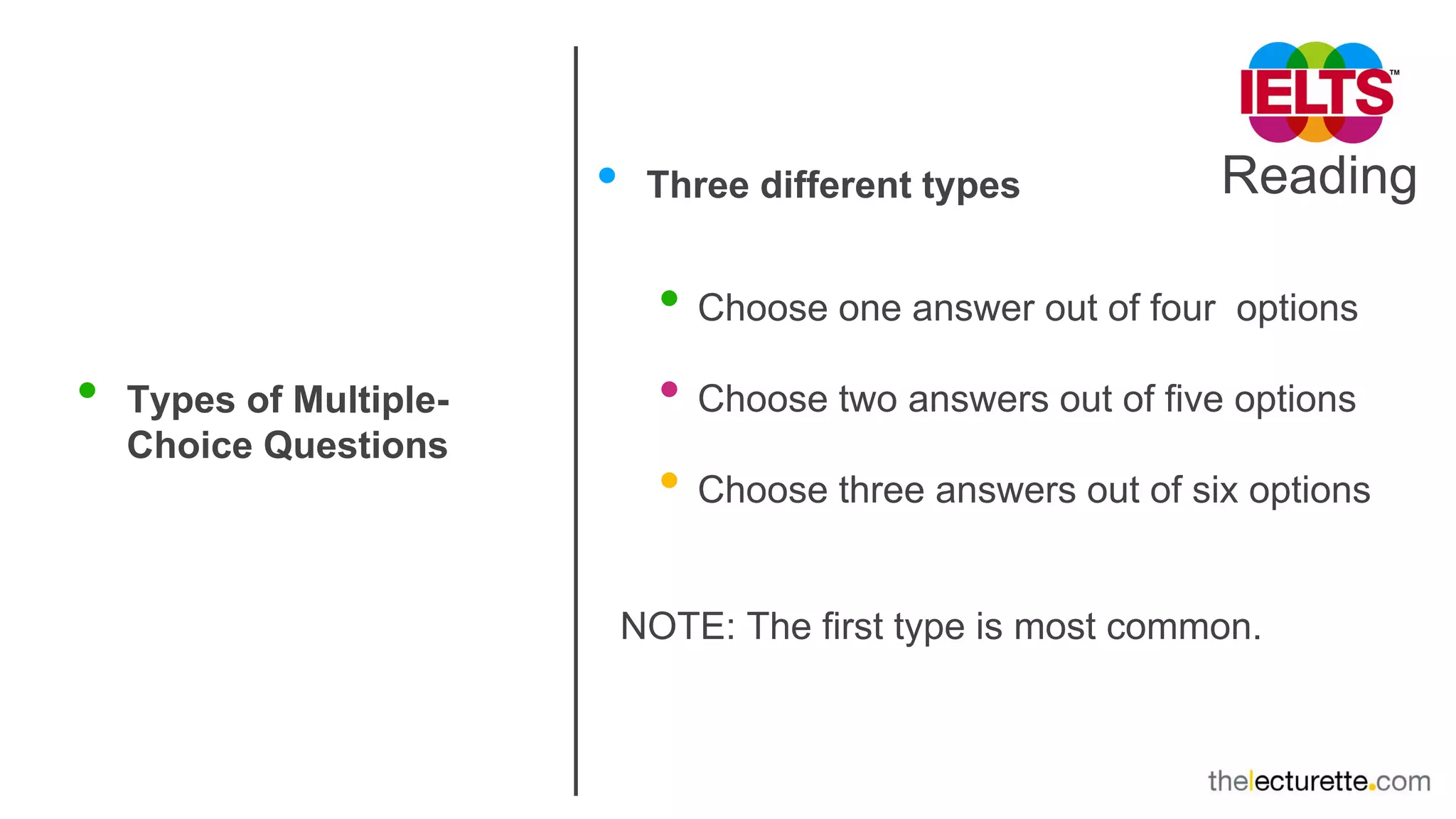 Ielts reading multiple choice questions | PPTX