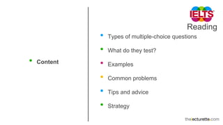 Ielts reading multiple choice questions | PPTX