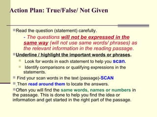 IETLS Reading question type True/False/Not Given | PPT