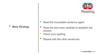 IELTS Reading: Sentence Completion | PPTX