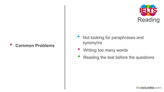 IELTS Reading: Sentence Completion | PPTX