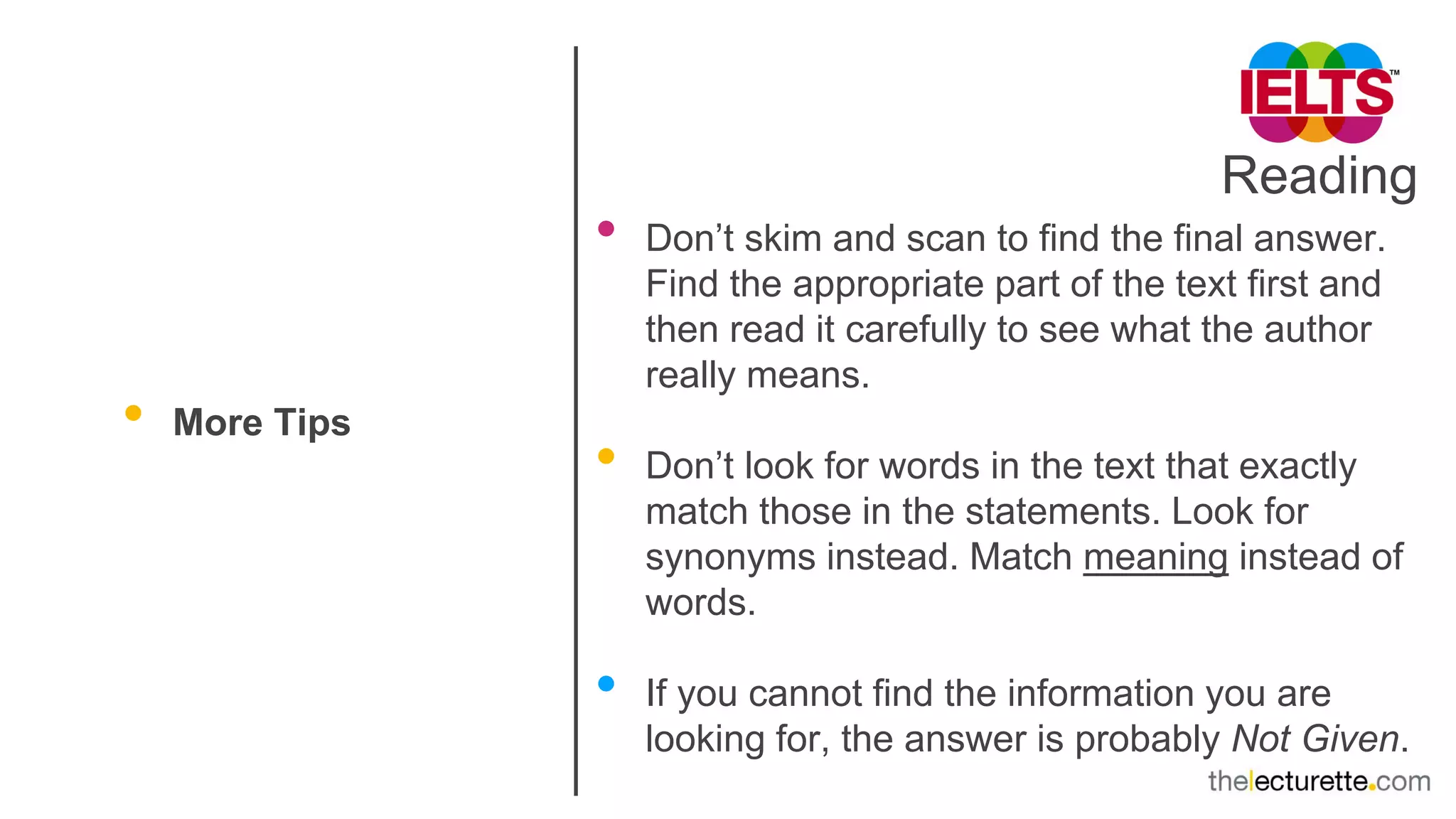 IELTS reading: True, False, Not Given Questions | PPTX