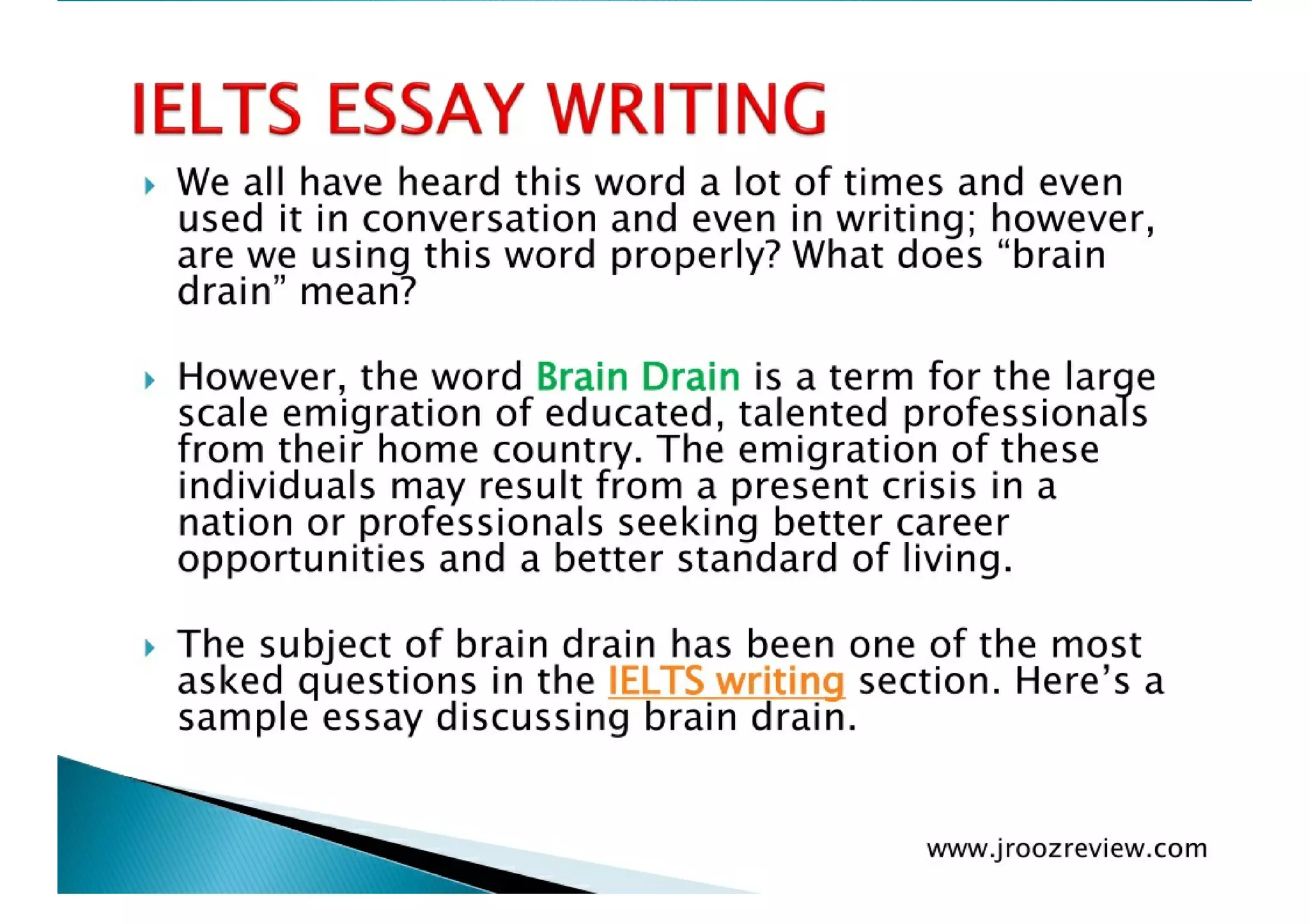 IELTS Sample Essay Writing - Brain Drain | PDF