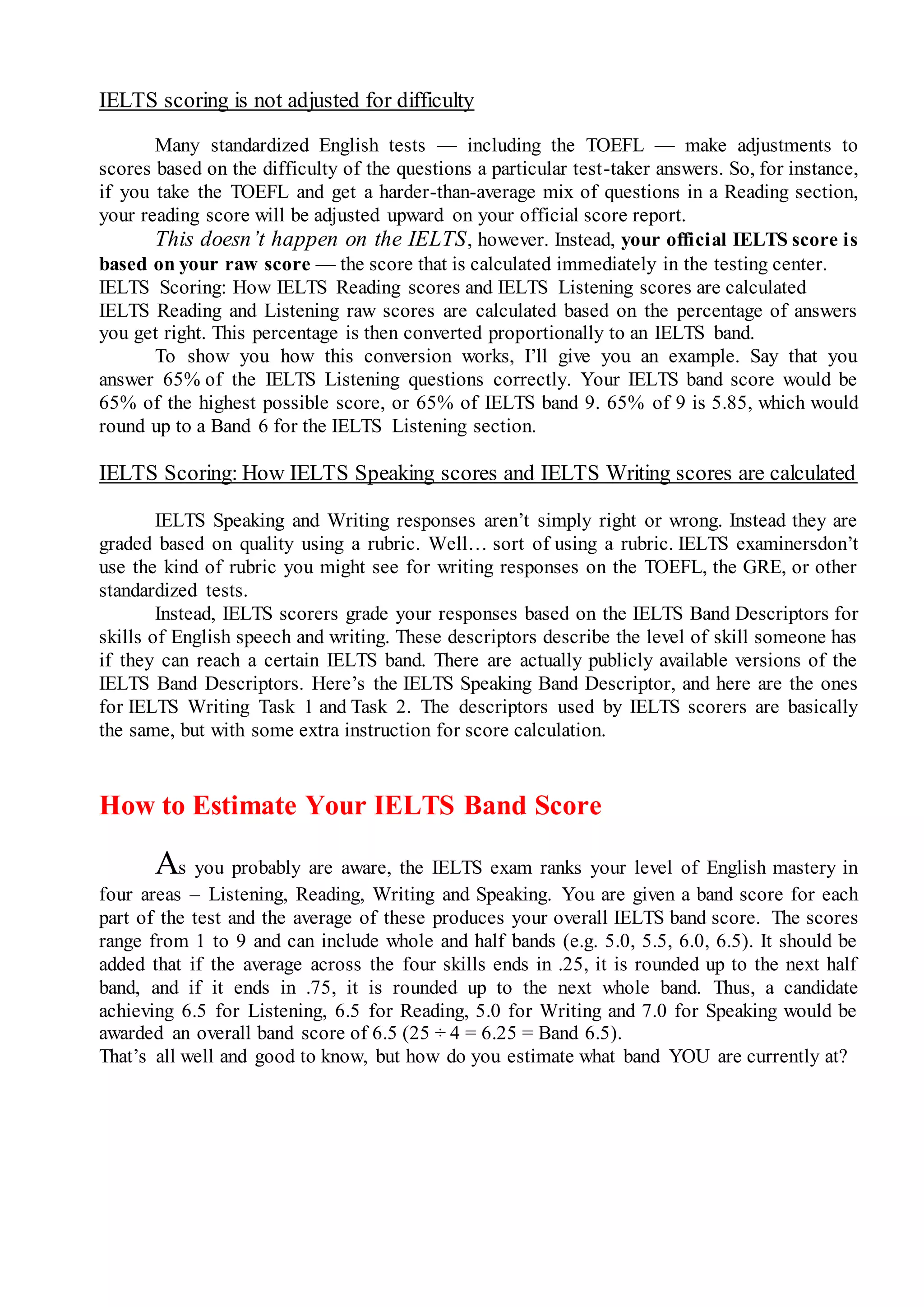 Ielts scoring | DOCX