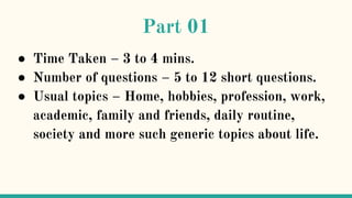 IELTS Speaking Overview | PPTX